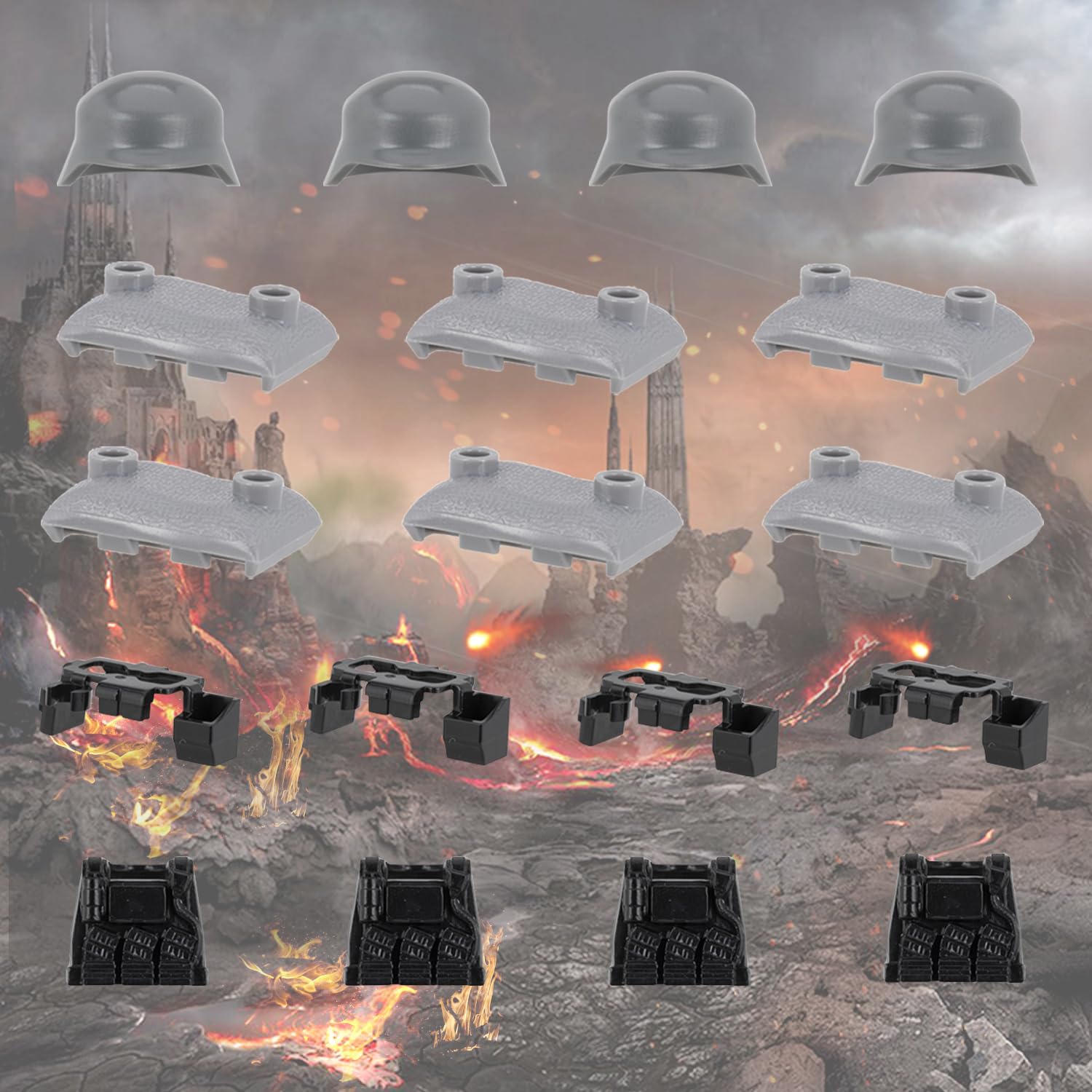 VICVIK Weapons Pack Military Weapons Accessories WWII Soldier Model Toys Military Equipment Battle Blocks Bricks Children's Toys, Compatible with Mini Figure Brick Toy for Boys Age 3+