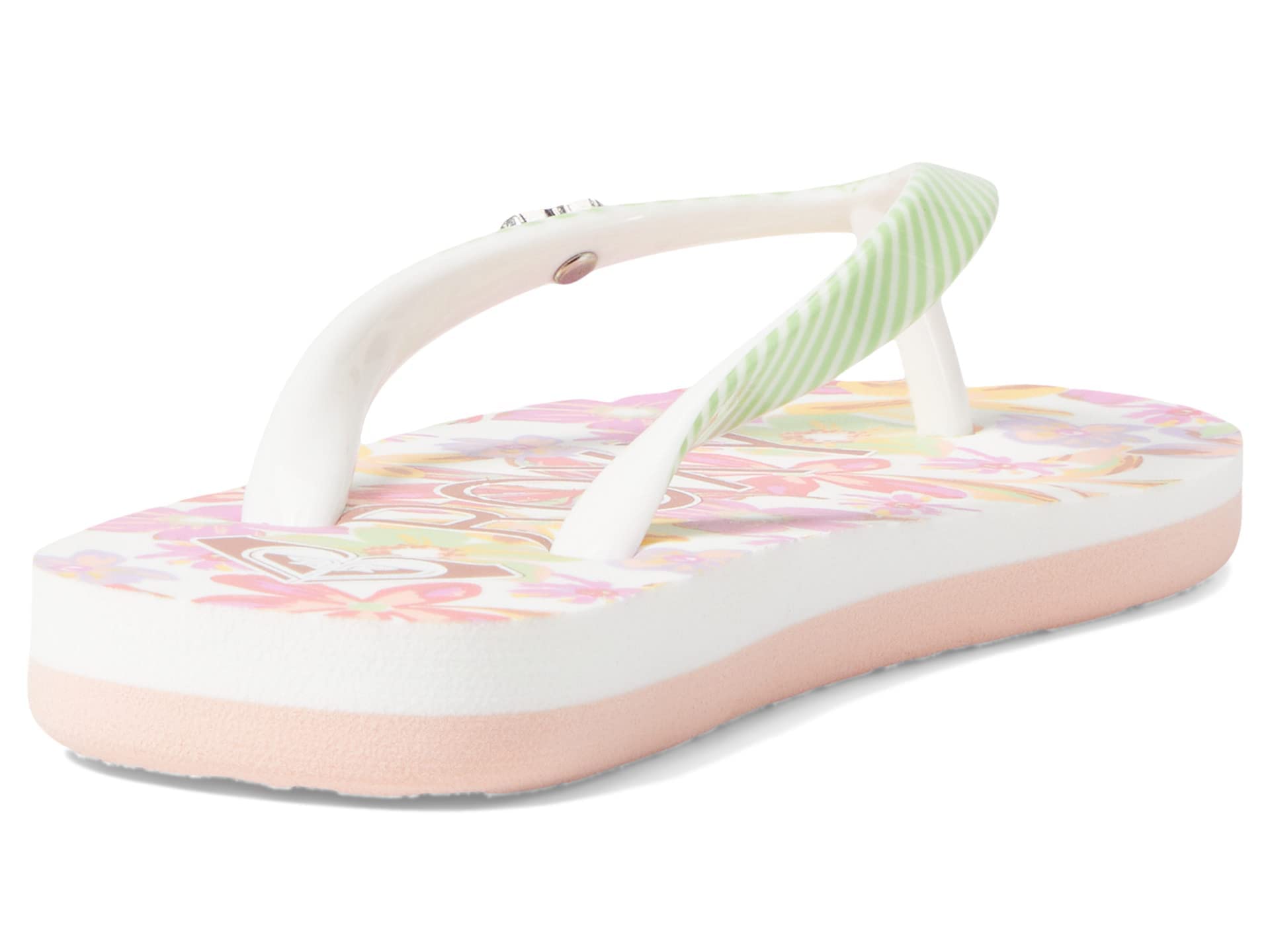 Roxy Girl's Pebbles VII (Little Kid/Big Kid) White/Green 13 Little Kid M