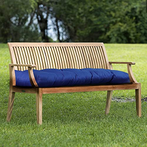 RACE LEAF Bench Cushion 45" x 18" Navy, Outdoor/Indoor Water Resistant Bench Seat Pads, Tufted Loveseat Cushion for Swing, Wicker, Garden Bench, Indoor, Shoe Storage, Window, Piano