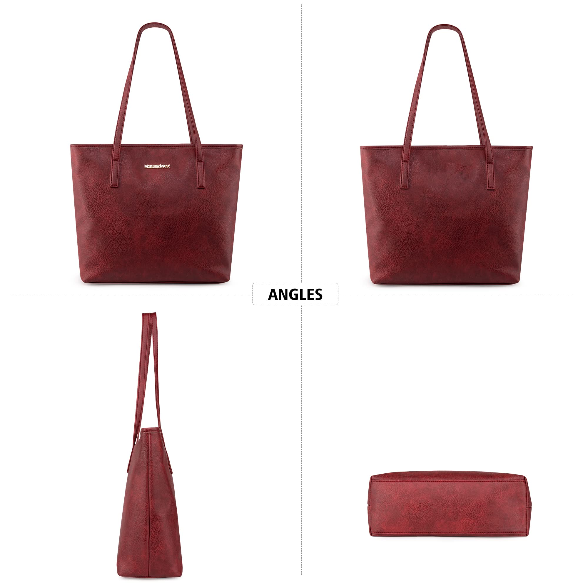 Montana West Tote Bags Large Leather Purses and Handbags for Women Top Handle Shoulder Satchel Hobo Bags MWC-028RD