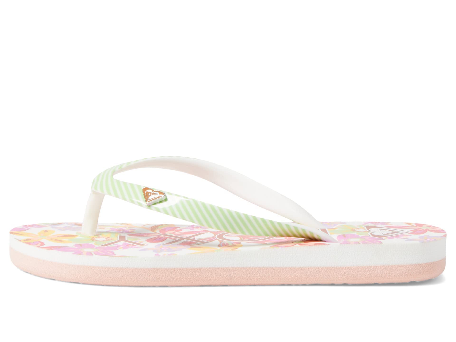 Roxy Girl's Pebbles VII (Little Kid/Big Kid) White/Green 13 Little Kid M