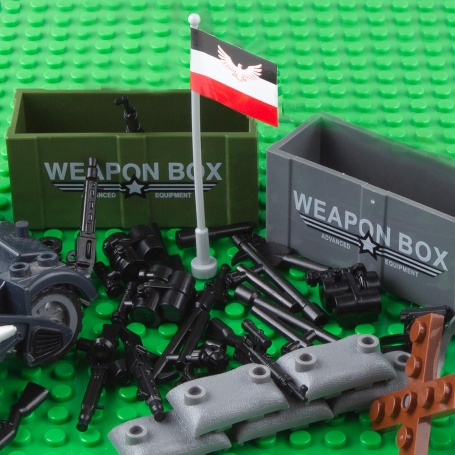 VICVIK Weapons Pack Military Weapons Accessories WWII Soldier Model Toys Military Equipment Battle Blocks Bricks Children's Toys, Compatible with Mini Figure Brick Toy for Boys Age 3+