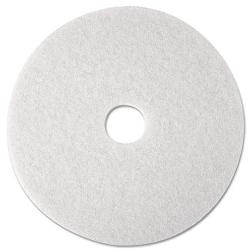 3M 08476 Super Polish Floor Pad 4100, 12-Inch Diameter, White, 5/Carton