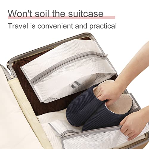 Veki Clear Waterproof Shoe Storage Bag for Travel and Daily Use Large Foldable Transparent Shoes Storage Packing Organizers Pouch with Zipper and Rope for Men Women(Green)