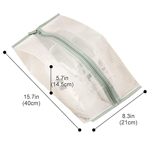 Veki Clear Waterproof Shoe Storage Bag for Travel and Daily Use Large Foldable Transparent Shoes Storage Packing Organizers Pouch with Zipper and Rope for Men Women(Green)