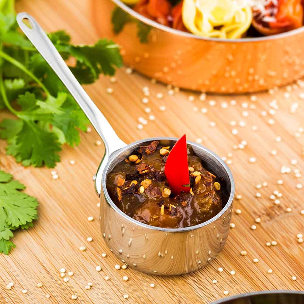 Restaurantware 2 Ounce Small Saucepan, 1 Commercial-Grade Mini Saucepan - Corrosion-Resistant, For Sauces, Dips, Or Mini Dishes, Silver Stainless Steel Tiny Saucepan, Dishwasher-Safe, Durable