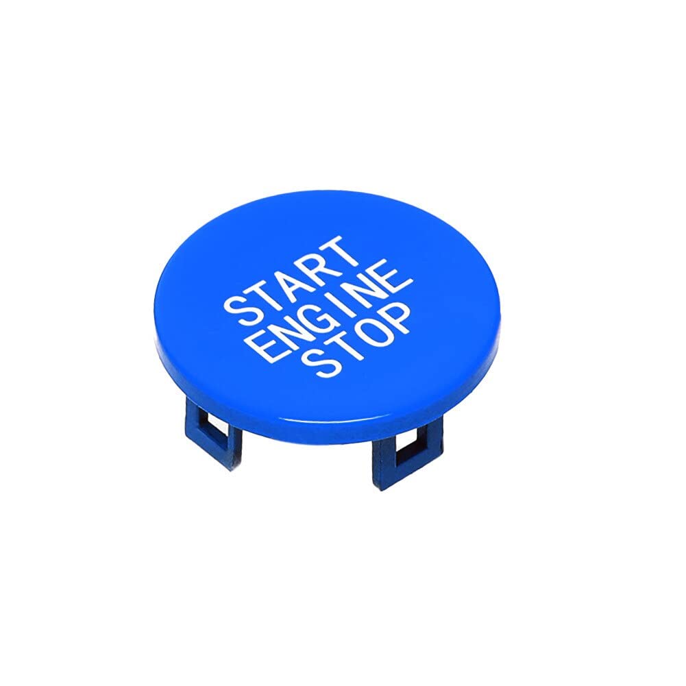 CHEYINGCHIDIY Blue Car Engine Start Stop Switch Ignition Button Cover Replacement Compatible with BMW 1 2 3 4 8 X5 X6 X7 Z4 Series F40 F44 G20 G22 G14 G05 G06 G29