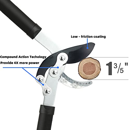 Lopper Heavy Duty Branch Cutter, YRTSH Tree Clippers with Compound Action, Chops Thick Branch Ease, Garden Loppers Pruning, 18 Inch Tree Trimmer with 1.6β Clean Cut Capacity (18 Inch)