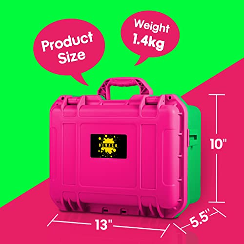 DEVASO Case for Nintendo Switch, Deluxe Hard Carry Case Waterproof Protective Portable Switch Protective Case Cover for Nintendo Switch Console and Other Accessories, Pink and green., Suitcase