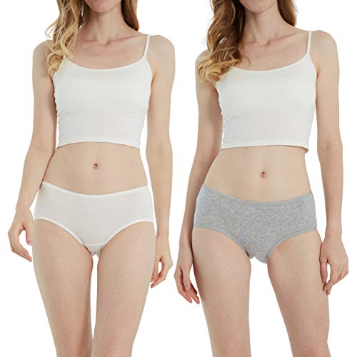 INNERSY Womens Underwear Cotton Hipster Panties Regular & Plus Size 6-Pack(X-Large,Solid Colors and Polka Dot)