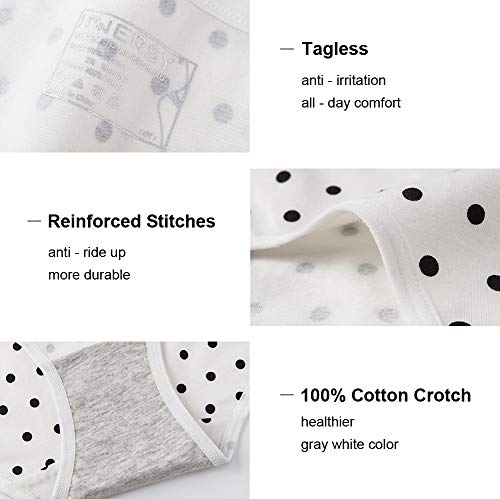 INNERSY Womens Underwear Cotton Hipster Panties Regular & Plus Size 6-Pack(X-Large,Solid Colors and Polka Dot)