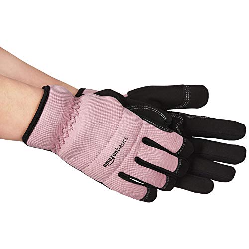 Amazon Basics Women's Work or Garden Gloves - Small, Pink