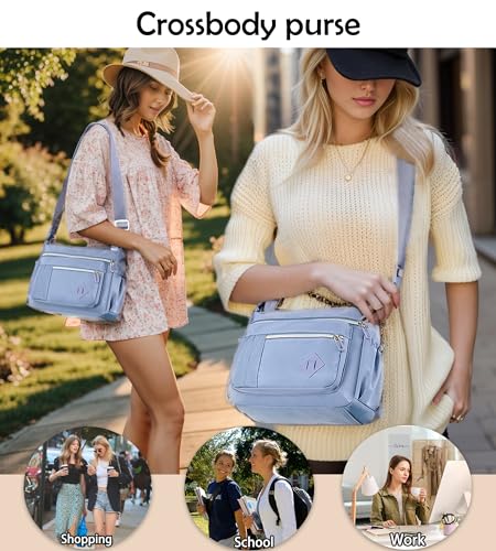 BASICPOWER Crossbody Bag Purse for Women, Multiple Pockets Lightweight Waterproof Shoulder Bags Travel Tote Handbag