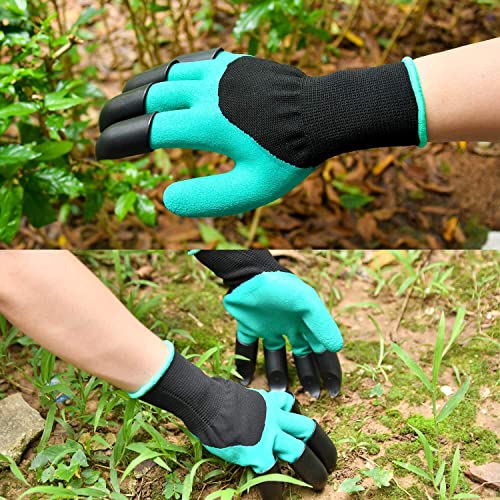 RZJZGZ 2 Pairs Garden Gloves with Claws for Women and Men Both Hands Gardening Work Gloves Garden Gloves Yard Work Safe Gloves for Easy Digging Planting