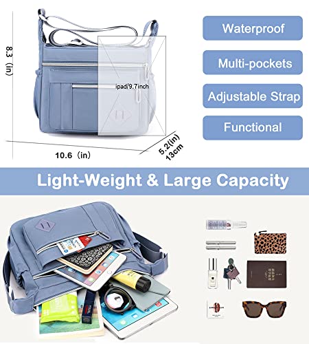 BASICPOWER Crossbody Bag Purse for Women, Multiple Pockets Lightweight Waterproof Shoulder Bags Travel Tote Handbag