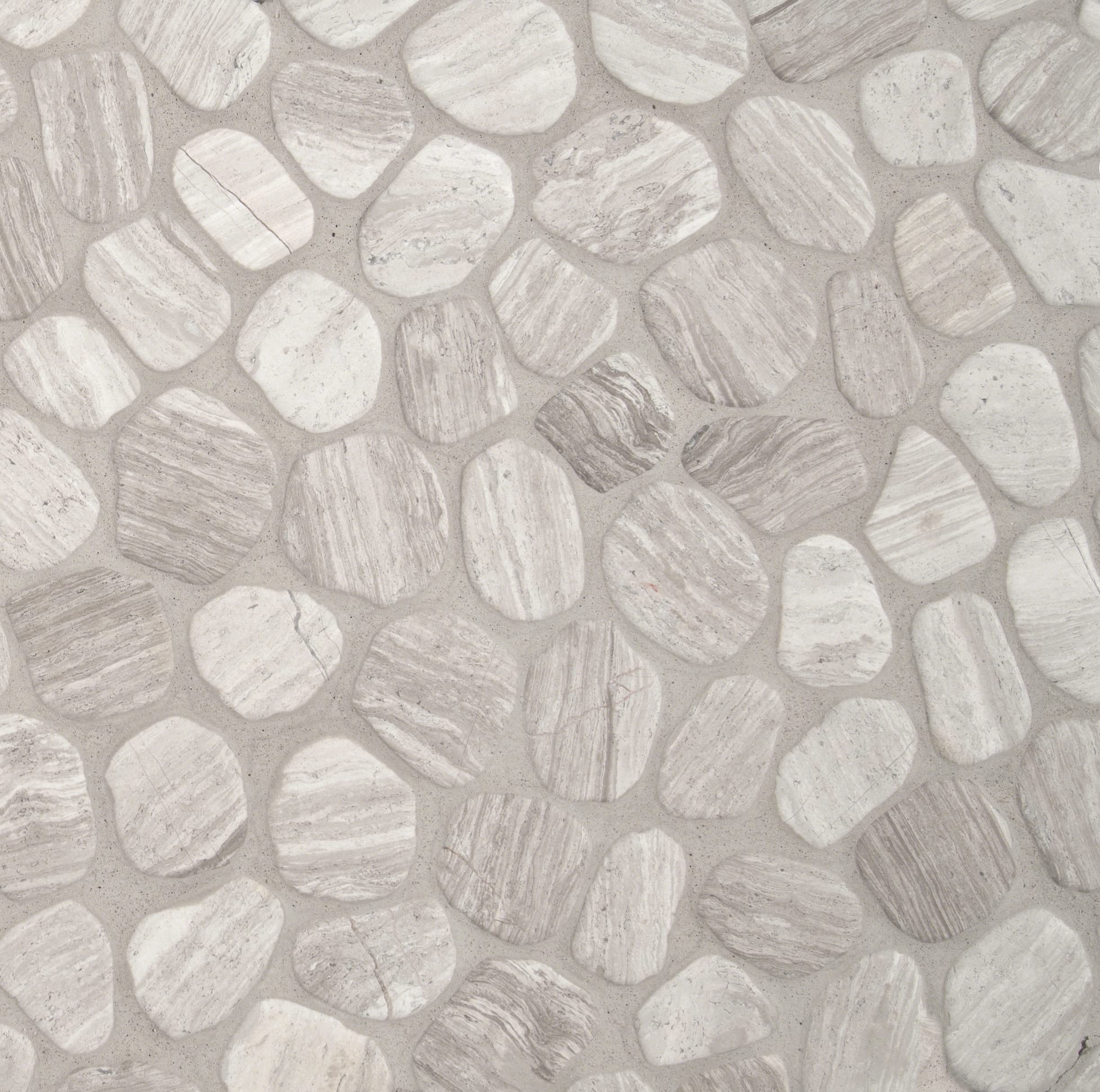 MSI White Pebbles Tumbled Tile, 11.42 in. X 11.42 in.,White, 10 Piece for Bathroom, Kitchen Backsplash, Accent Wall Tile, and Shower Wall Tile