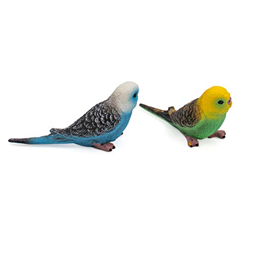 AUEAR, 4 Pack Bird Decorative Figurines, Mini Cute Fake Parrot Bird Parakeet Animal Model Toys Home Decor Garden Cake Decoration