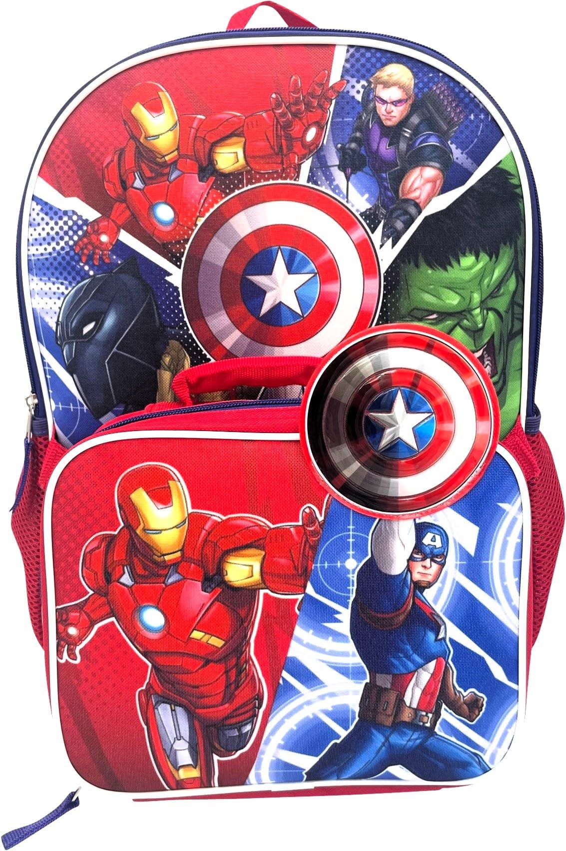 Fast Forward Kid's Licensed POP-OUT 16" Backpack With Lunch Box Combo Set (Avengers)