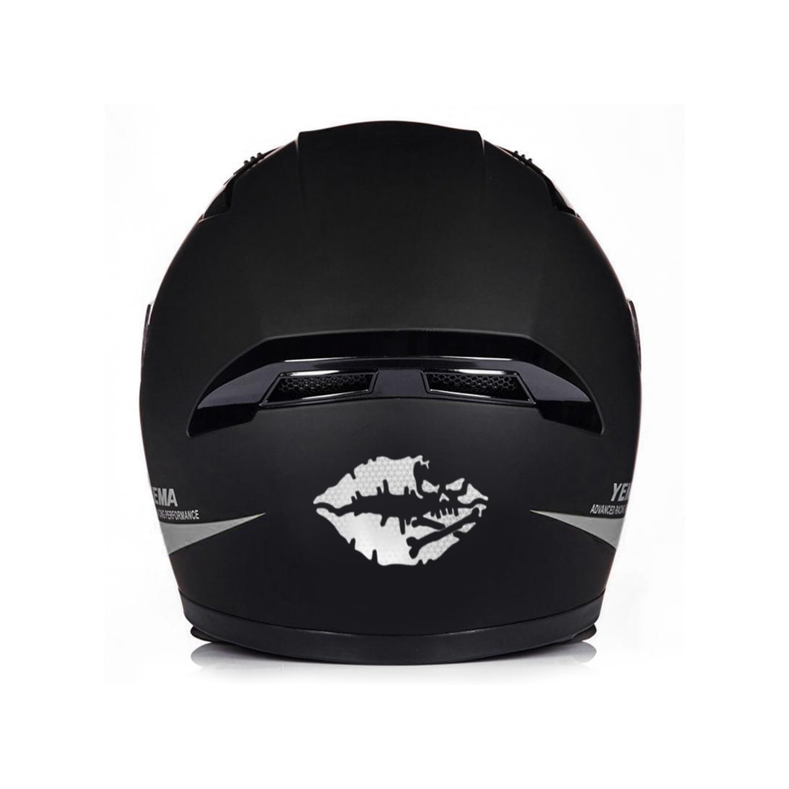 UGSHY 1 PC Motorcycle Helmet Sticker, Lips Reflective Decal, Personalized Bumper Stickers, Fit for Cars, Motorcycles, Helmets, Wind Screens, Laptops, Cellphones (Silver)