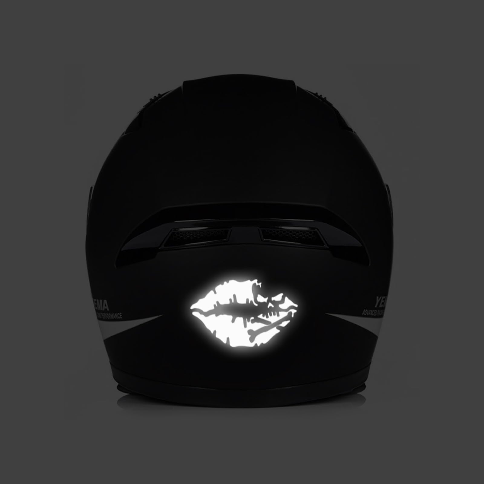 UGSHY 1 PC Motorcycle Helmet Sticker, Lips Reflective Decal, Personalized Bumper Stickers, Fit for Cars, Motorcycles, Helmets, Wind Screens, Laptops, Cellphones (Silver)