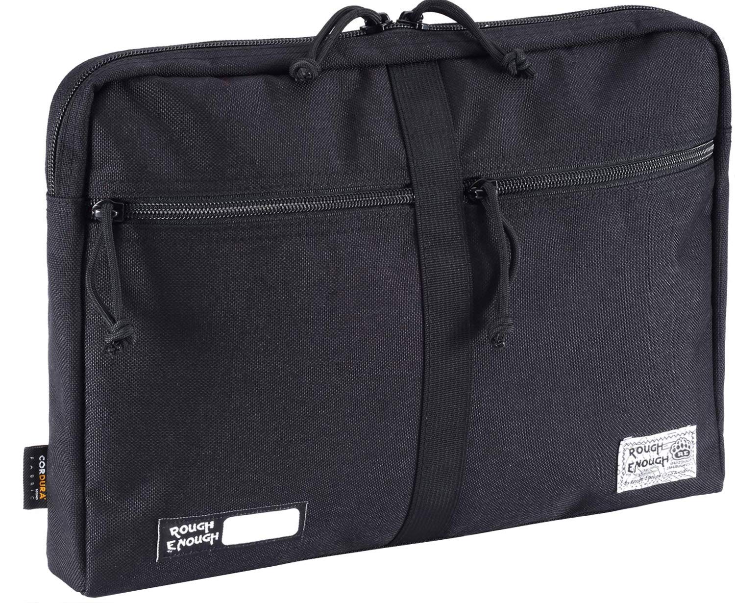 Rough Enough 13 14 Inch Laptop Sleeve Case Bag with Zipper Accessory Pocket for Notebook Computer Black Cordura