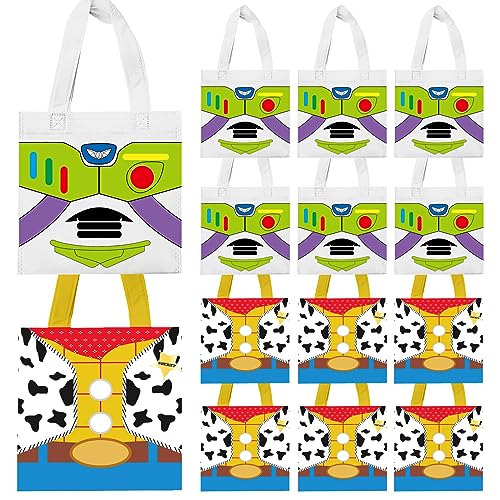 Hbavfihnbg 20 Pcs Toy Inspired Story Favor Bags, Treat Candy Goodie Gift Non-woven Bags Reusable for Kids Birthday Party Supplies Baby Shower Toy Inspired Story Theme Party Decorations