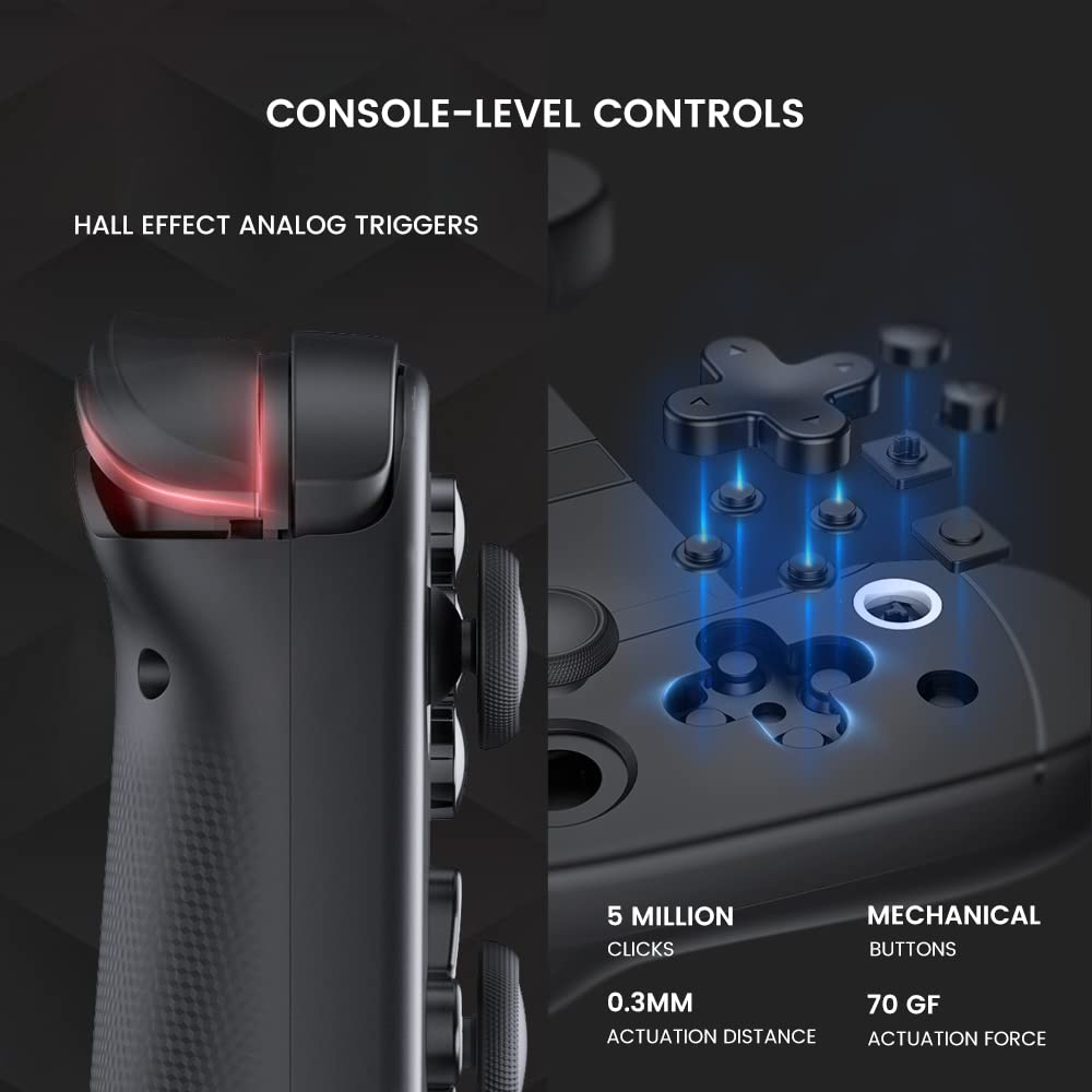 leadjoy M1B Phone Game Controller for iPhone, Mobile Gaming Controller with Pass-through Charging, Play Xbox, GeForceNOW, COD, Diablo, Genshin Impact and more