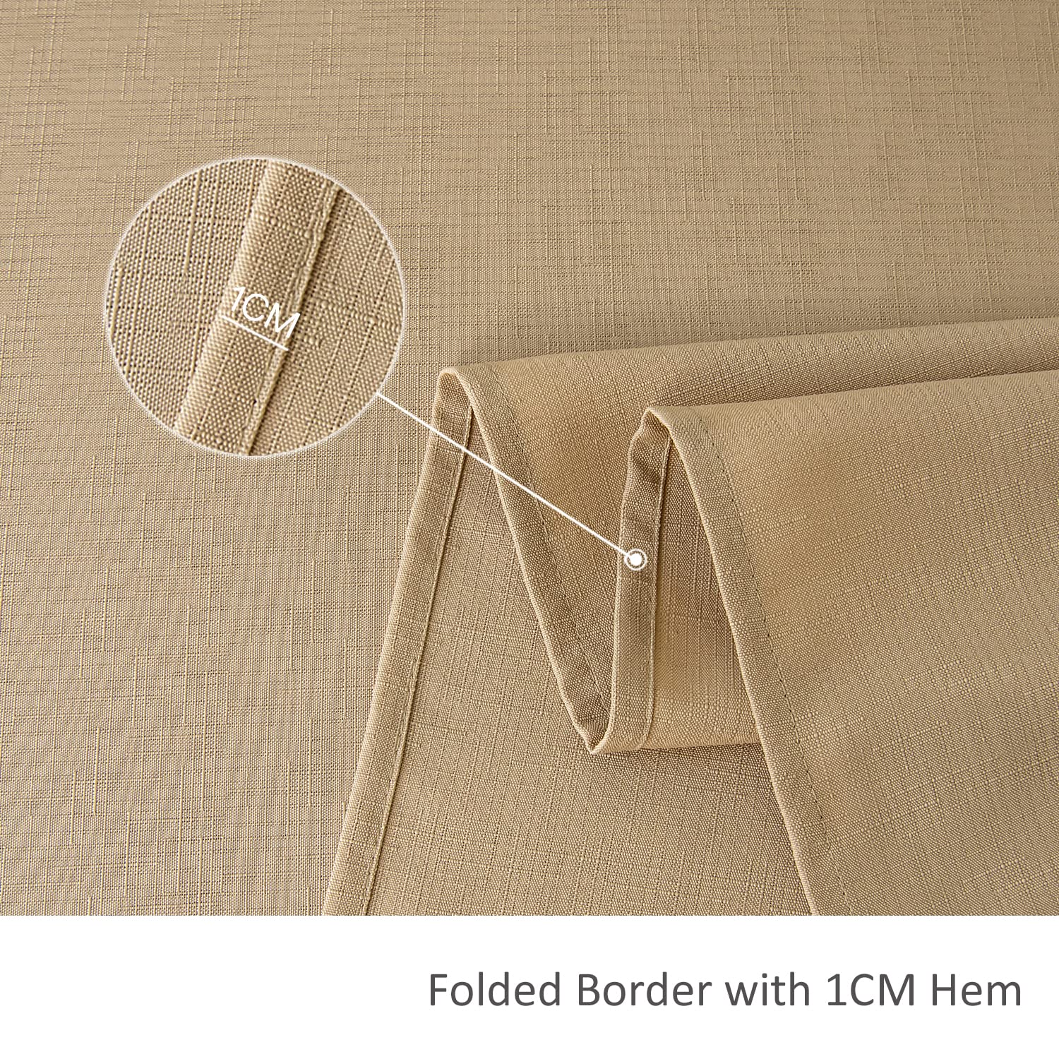 maxmill Faux Linen Textured Rectangle Tablecloth Water Resistant Wrinkle Free Spill-Proof, Soft Table Cloth for Dining Room Decoration, Banquet Parties Event Holiday Dinner, 60 x 84 Inch Beige
