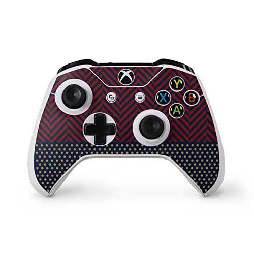 Skinit Decal Gaming Skin Compatible with Xbox One S Controller - Originally Designed Blocked Polka Dot Chevron Design