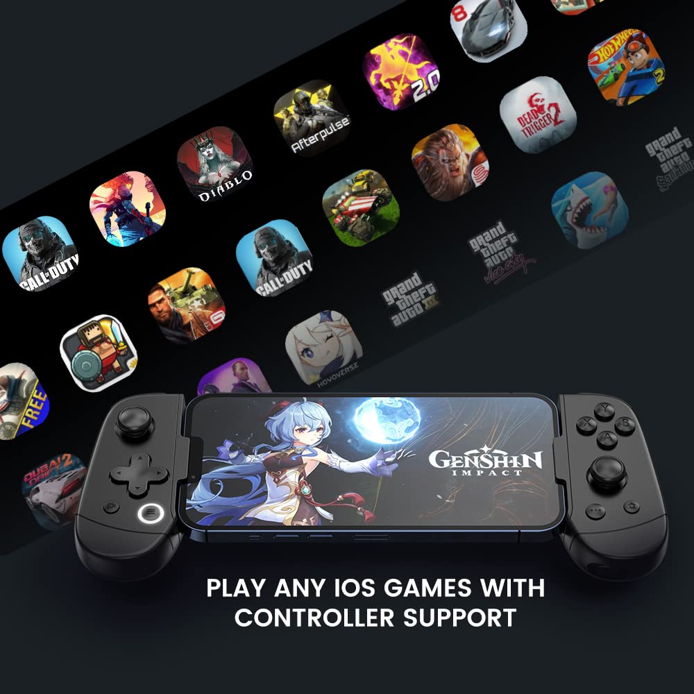 leadjoy M1B Phone Game Controller for iPhone, Mobile Gaming Controller with Pass-through Charging, Play Xbox, GeForceNOW, COD, Diablo, Genshin Impact and more
