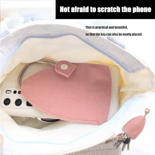 Hawyet 2 Pack Car Key Protection Case, PU Leather Pull-out Remote Control Storage Bag, Universal for Most Car Models (Pink)