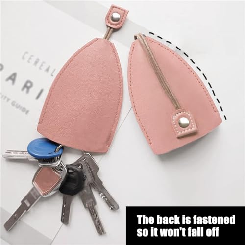 Hawyet 2 Pack Car Key Protection Case, PU Leather Pull-out Remote Control Storage Bag, Universal for Most Car Models (Pink)