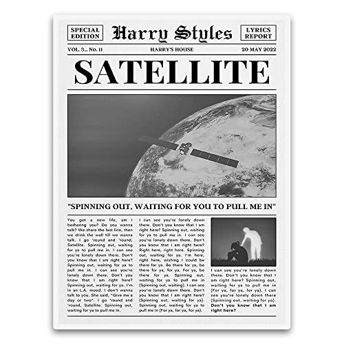 Vintage Harry Newspaper Style Music Poster Room Decor Aesthetic Album Posters Music Canvas Wall Art Print Living Bedroom Dorm Decor Styles Gift (D,24x36 inches Unframed)