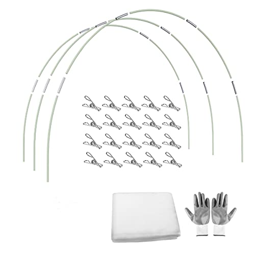 Garden Mesh Netting Kit,8x12 Ft Plant Protection Mesh Netting with 15pcs Greenhouse Garden Hoops,Ultra Fine Mesh Netting Cover for Vegetable Plants,Pest Animals Birds Barrier Garden Netting Kit
