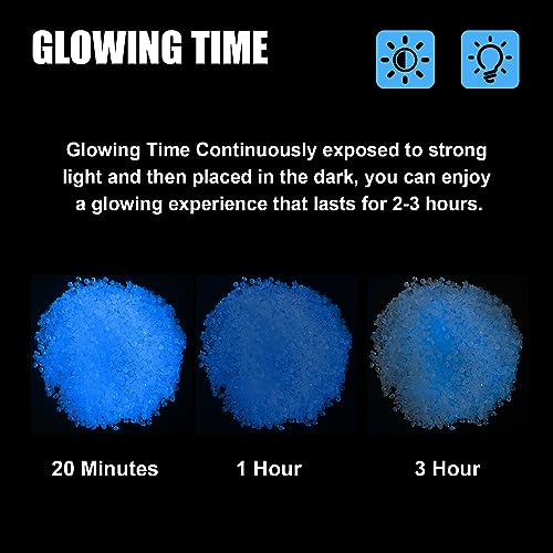 Oubest Glow in The Dark Rocks Outdoor Decorations 17.6oz Glowing Gravel Small Pebbles Decor for Garden Fish Tank Aquarium Planter Walkway - White