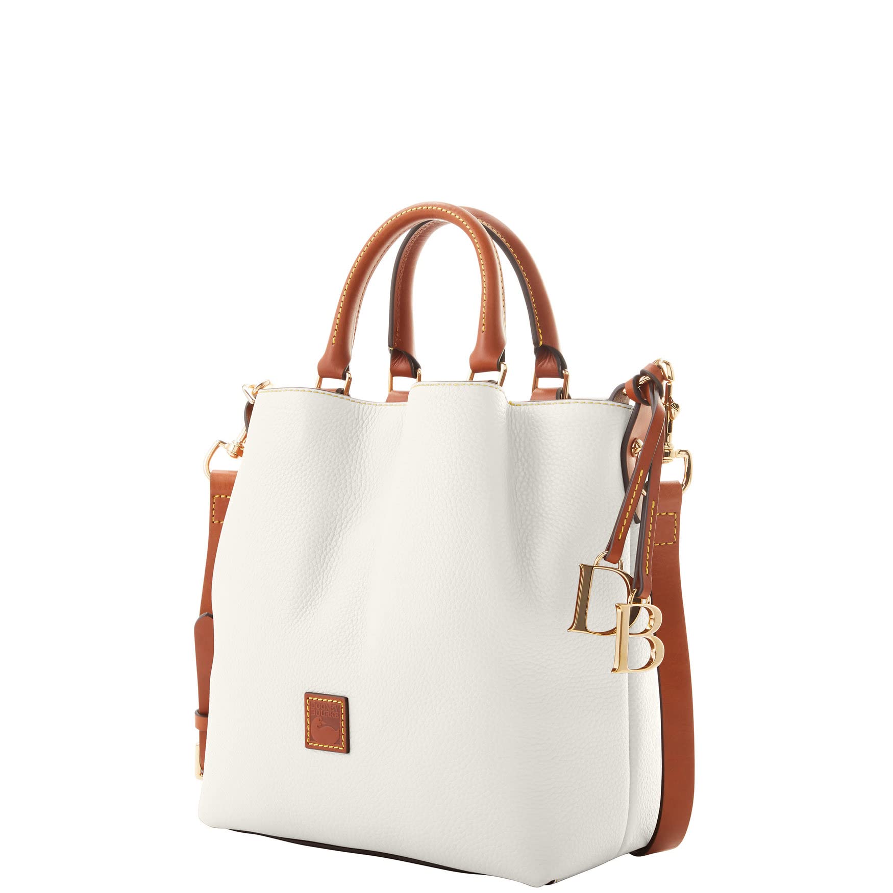 Dooney & Bourke Handbag, Pebble Grain Small Barlow Satchel - White