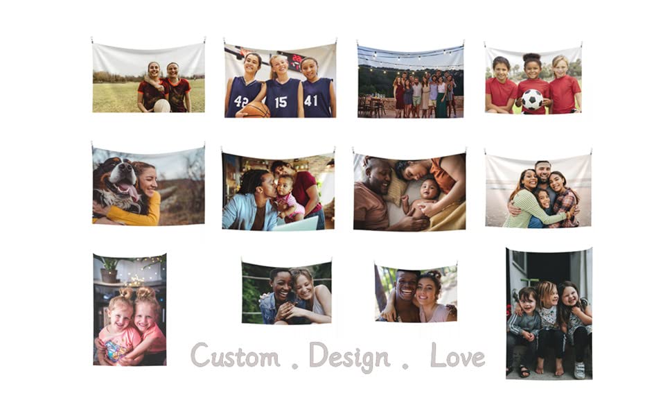 JINJUREN Custom Tapestry Upload Images Banners and Signs Customize For Bedroom 60 * 40 inch Horizontal