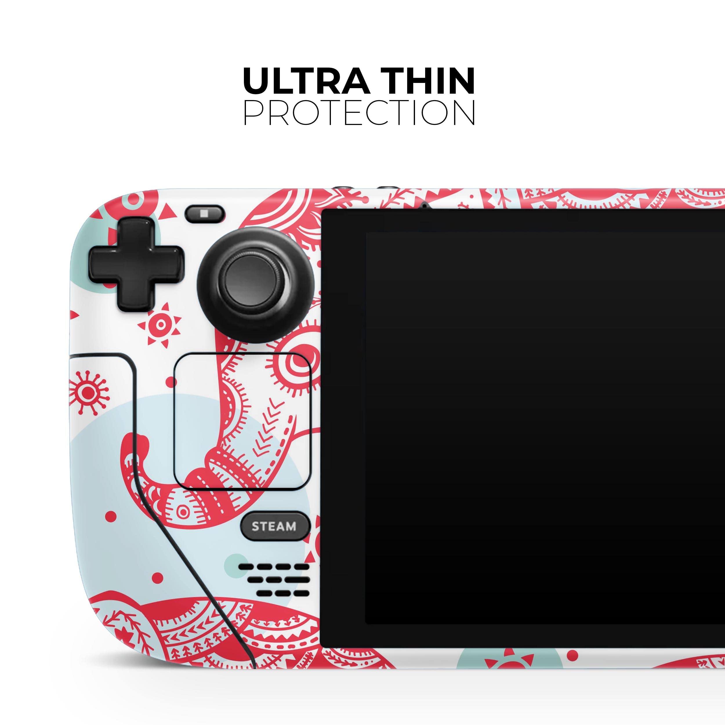 DesignSkinz - Compatible with Steam Deck - PC Skin Decal Protective Scratch Resistant Vinyl Wrap Gaming Cover - Sacred Red Elephant and Polkadots