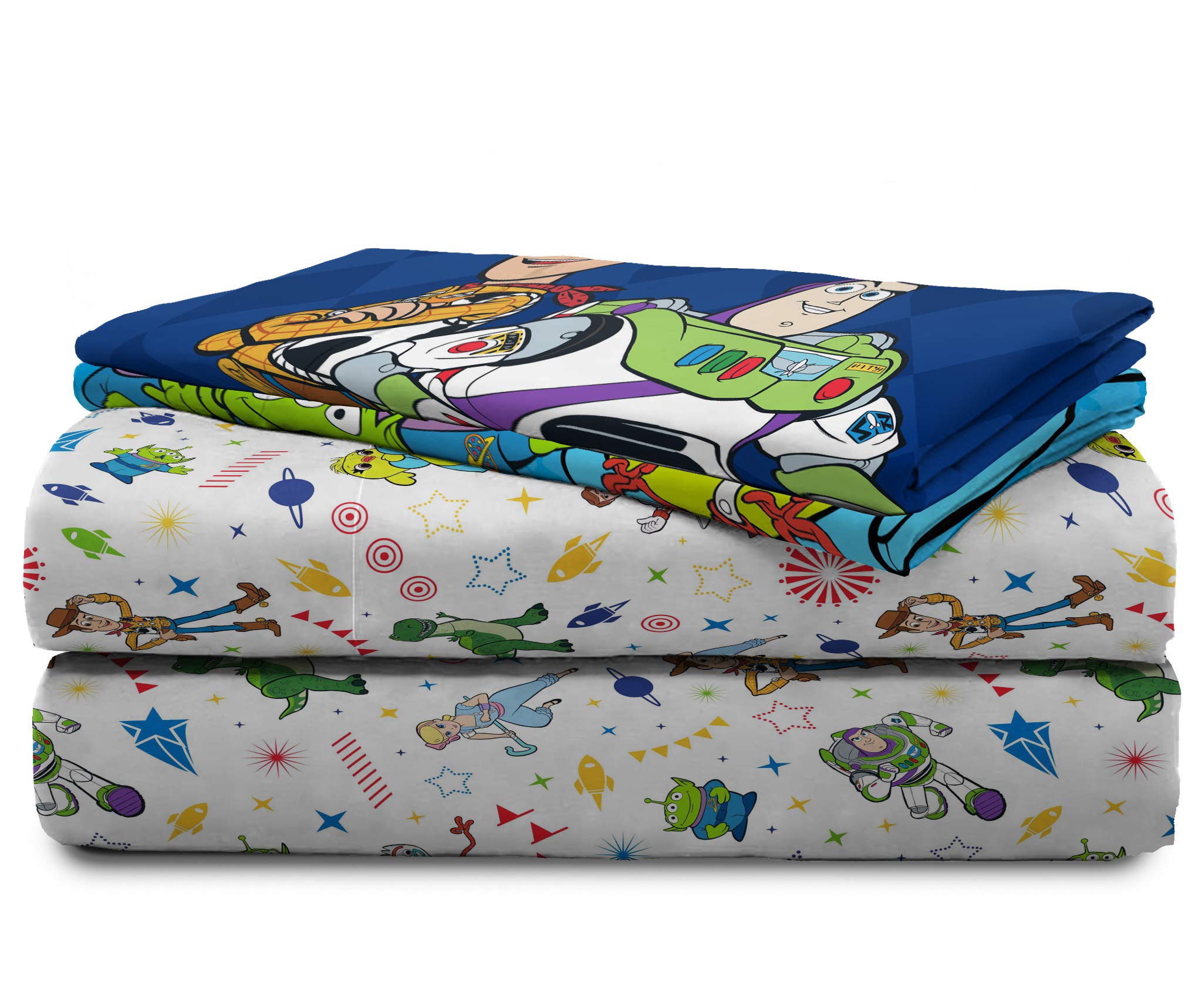 Jay Franco Disney Toy Story Buzz & Woody Full Sheet Set - 4 Piece Set Super Soft and Cozy Kid’s Bedding - Fade Resistant Microfiber Sheets (Official Disney Product)