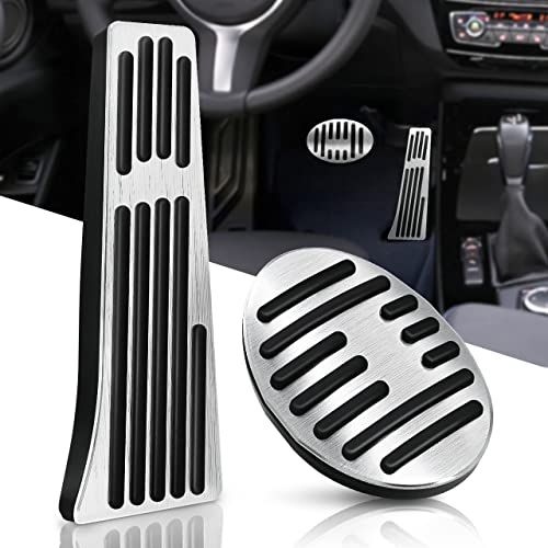 KVR Compatible for BMW Pedal Cover, No Drilling Aluminum Gas Brake Pedal Fit for 2014-2022 1 2 Series 2016-2022 X1 (F48, F49 Long) X2 (F39) Accelerator Pedal Pads, 2Pcs (Model #D)
