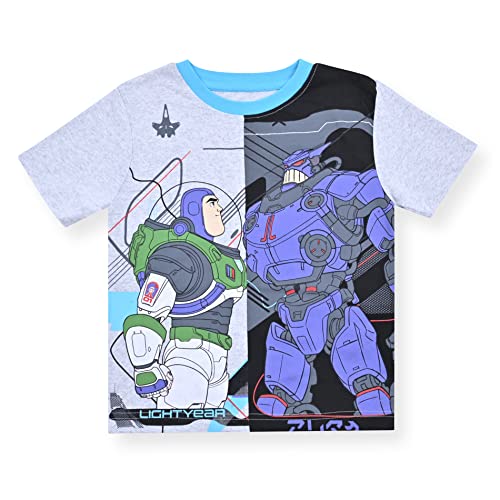Disney Toy Story Boys’ Buzz Lightyear T-Shirt for Little Kids – Grey/Black