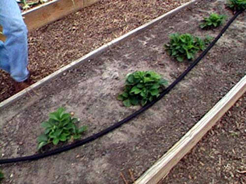 Rocky Mountain Goods Flat Soaker Hose - Heavy Duty Double Layer Design - Saves 90% Water - Consistent Drip Throughout Hose - Leakproof Guarantee - Garden/Vegetable Safe (25FT)