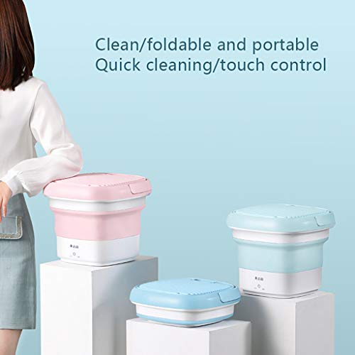 ZKU 2020 Upgraded Portable Washing Machine, Folding Automatic Laundry Machine, Turbine Washer, USB Cable, Low Noise, Mini Washing Machine for Camping, Dorms,Apartments, Business Trip - Blue