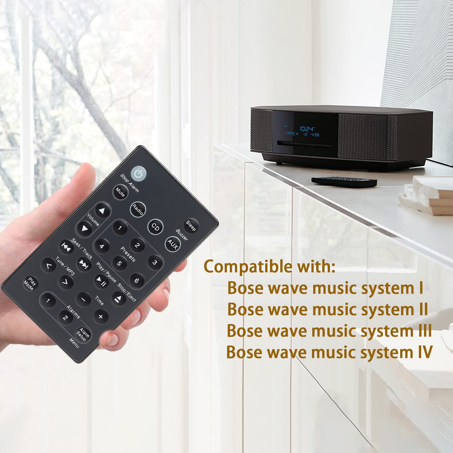 CHUNGHOP Remote Control with Cover Replacement for Bose Music System I II III IV, Compatible with Bose Sound Touch Music Radio System (Remote+Red Cover)
