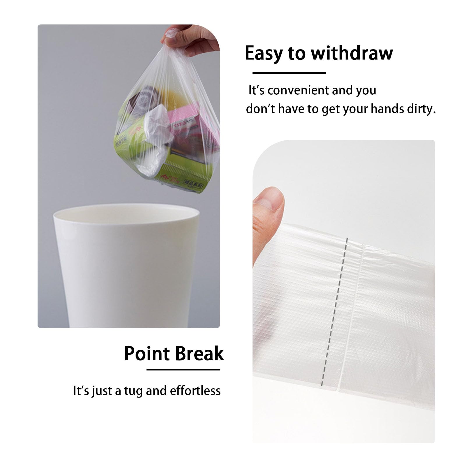 Ziciner 2 PCS Car Trash Bags (30 Count), Premium Mini & Small Trash Bags, Waterproof Litter Garbage Bag Organizer, Suitable for Car & Desktop Trash Cans, 11 Inch Thickened Plastic Bag