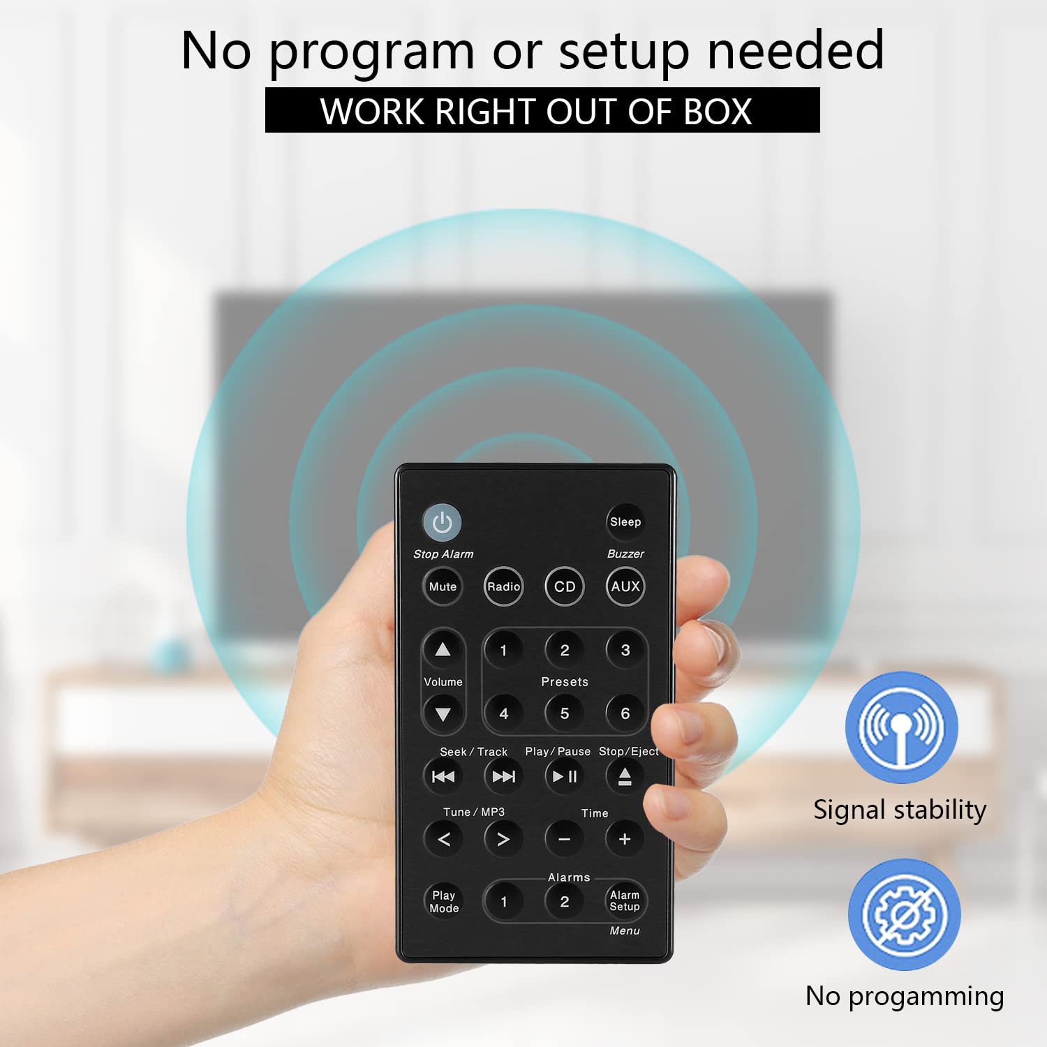 CHUNGHOP Remote Control with Cover Replacement for Bose Music System I II III IV, Compatible with Bose Sound Touch Music Radio System (Remote+Red Cover)