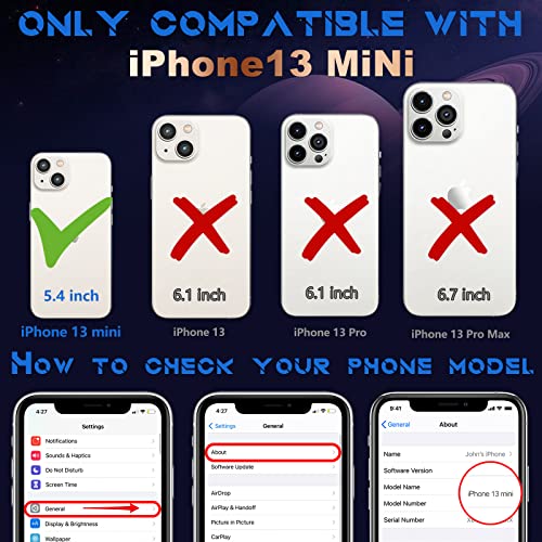 Coralogo for iPhone 13 Mini Case Astronaut Cute for Women Girls Girly Unique White Phone Cases with Astronaut Hidden Stand Kickstand 6D Design Cover for iPhone 13Mini 5.4 inch