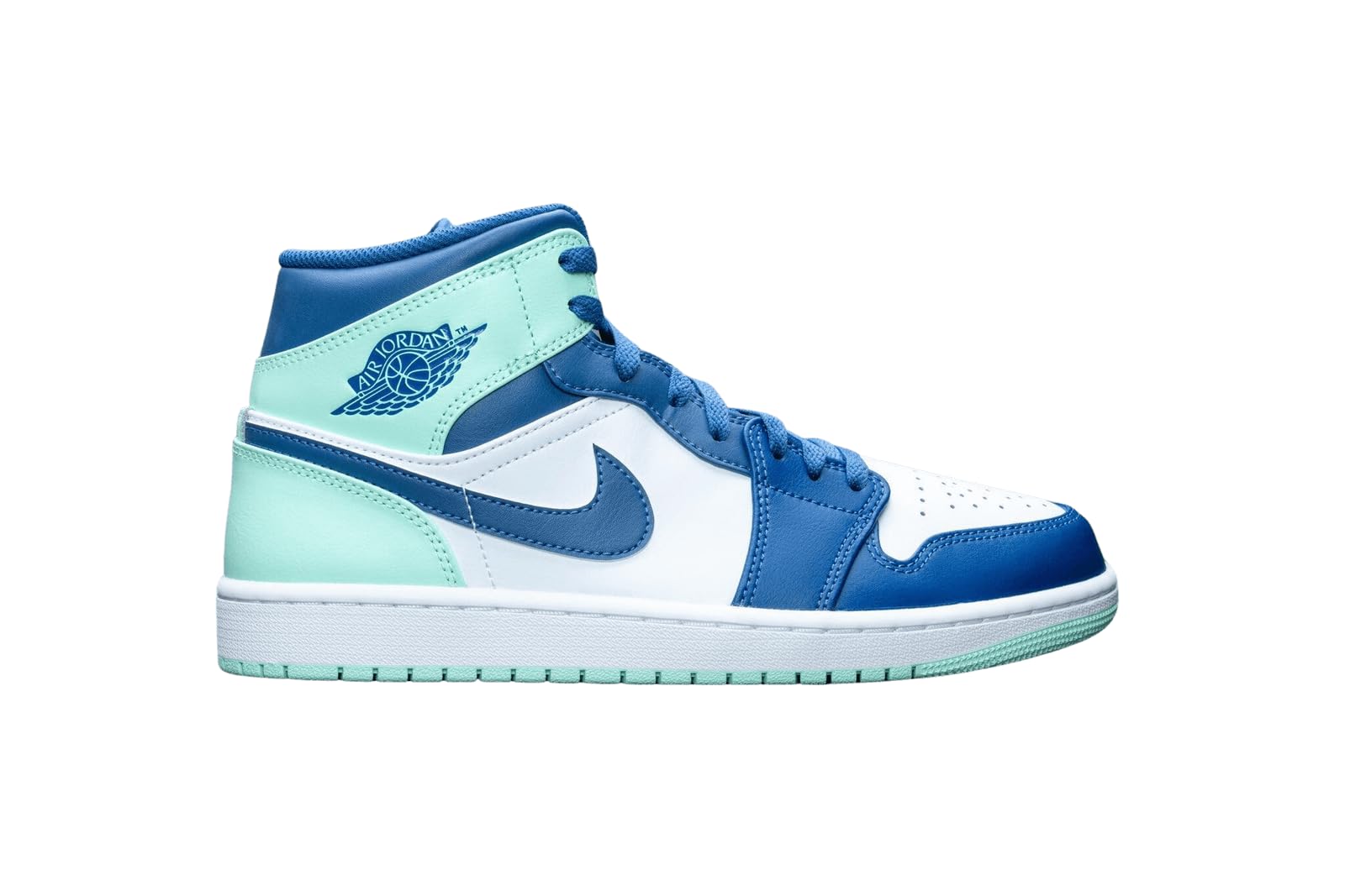 Nike Men's Air Jordan 1 Mid Sneaker, Mystic Navy/Mint Foam-white, 8.5