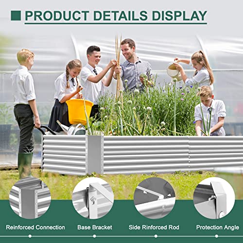 Land Guard 8×4×2 ft Galvanized Raised Garden Bed Kit, Galvanized Planter Raised Garden Boxes Outdoor, Large Metal Raised Garden Beds for Vegetables……