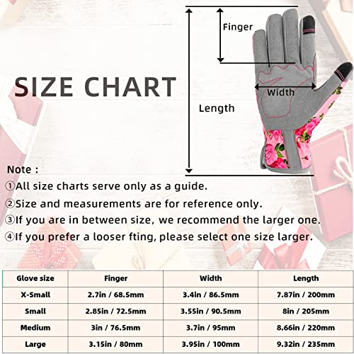 YRTSH Leather Gardening Gloves for Women, Flexible Breathable Garden Gloves,Thorn Proof Working Gloves Touch Screen Gardening Gifts - Medium Pink
